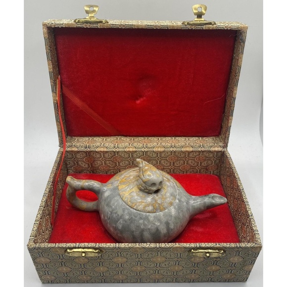 Kitchen | Rare Antique Chinese Fossil Stone Teapot Handcarved Artisan ...